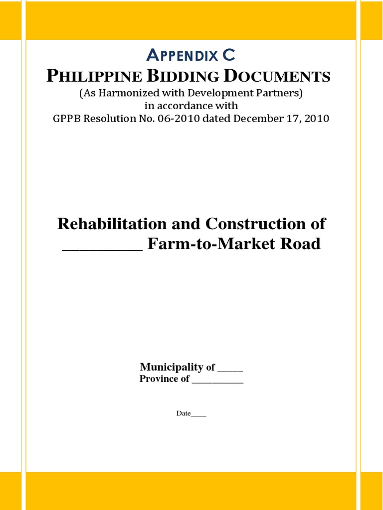 Appendix C Philippine Bidding Documents Sample | Construction Bidding ...