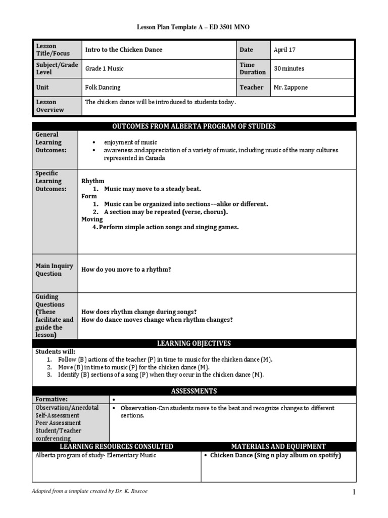 1 Folk Dance 1 | PDF | Lesson Plan | Educational Assessment