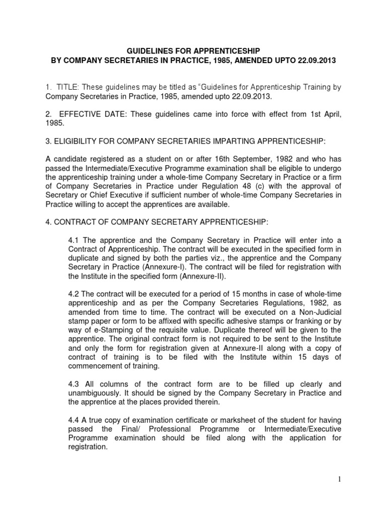 Guidelines Apprenticeship | PDF | Apprenticeship | Working Time