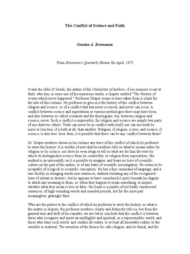 Science vs. Faith: A Critical Analysis | PDF | Creationism | Atheism