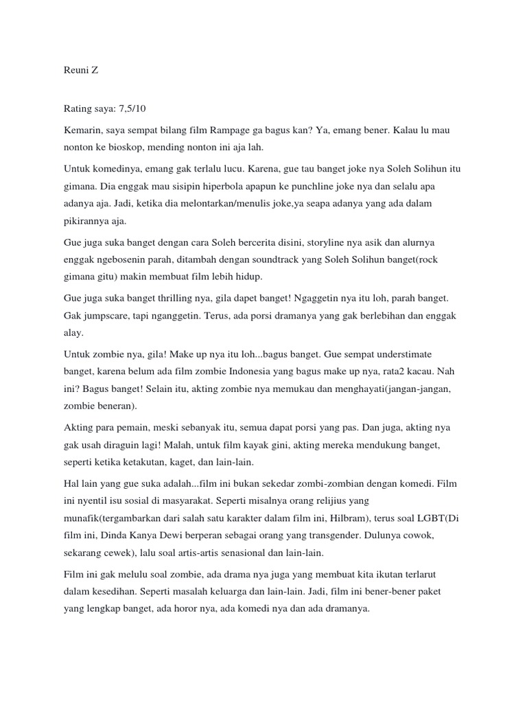 Review Reuni Z | PDF