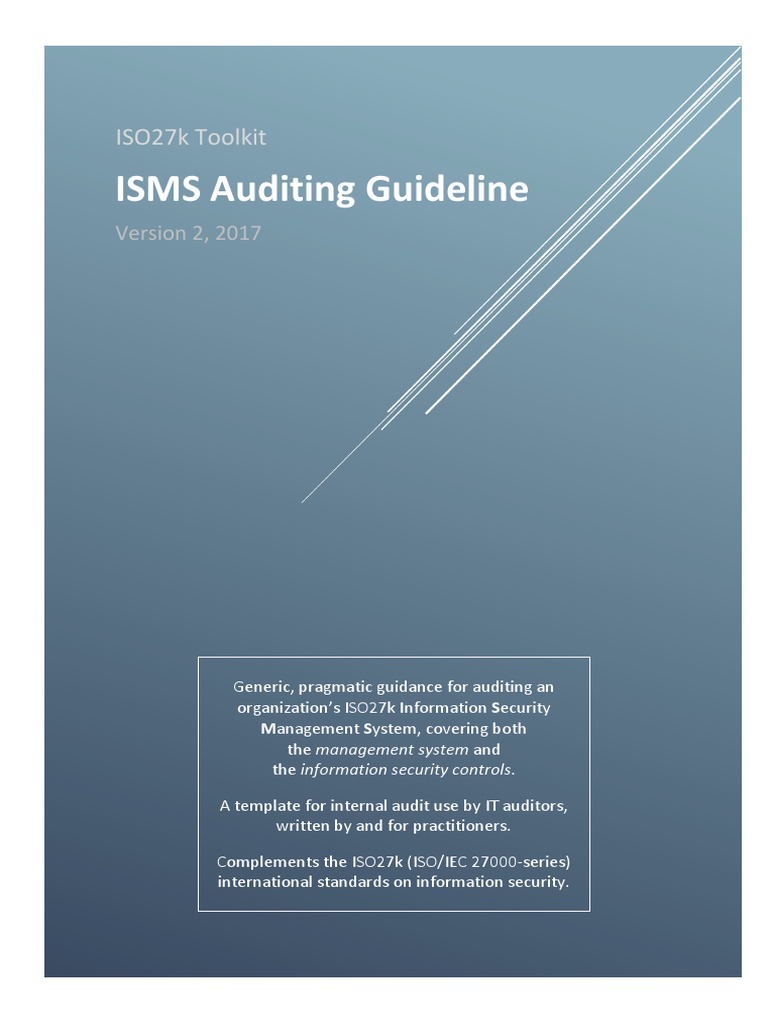 ISO27k Guideline On ISMS Audit v2 | PDF | Information Security | Audit