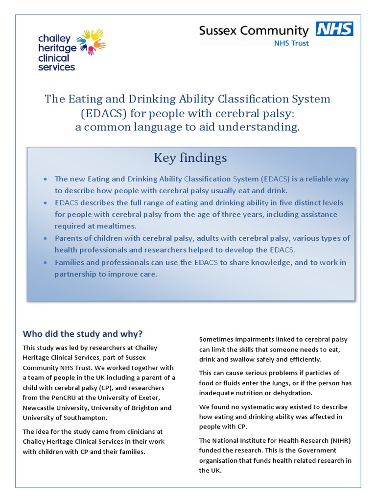 Edacs Plainenglish Summary | PDF | Cerebral Palsy | Behavioural Sciences