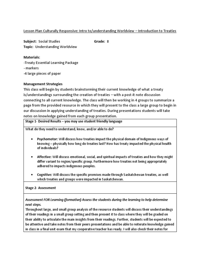 Subject: Social Studies Grade: 8 Topic: Understanding Worldview ...