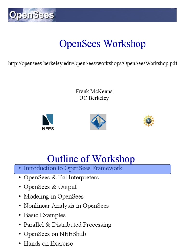 Open Sees Workshop | PDF | Computer Simulation | Class (Computer ...