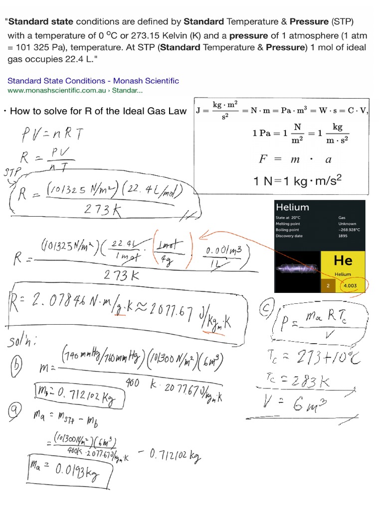 Ideal Gas Constant | PDF
