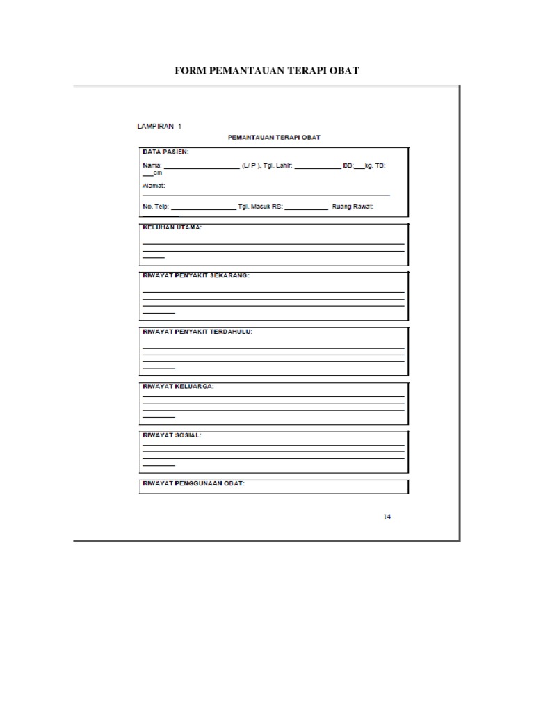 Form Pemantauan Terapi Obat | PDF