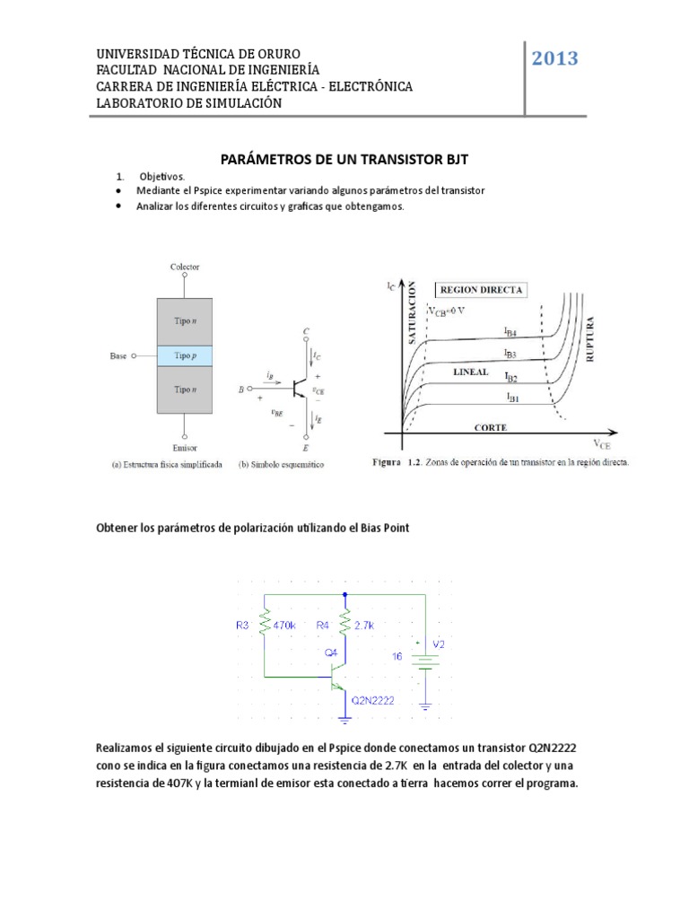 Parámetros de Un Transistor BJT | PDF | Transistor | Transistor de ...