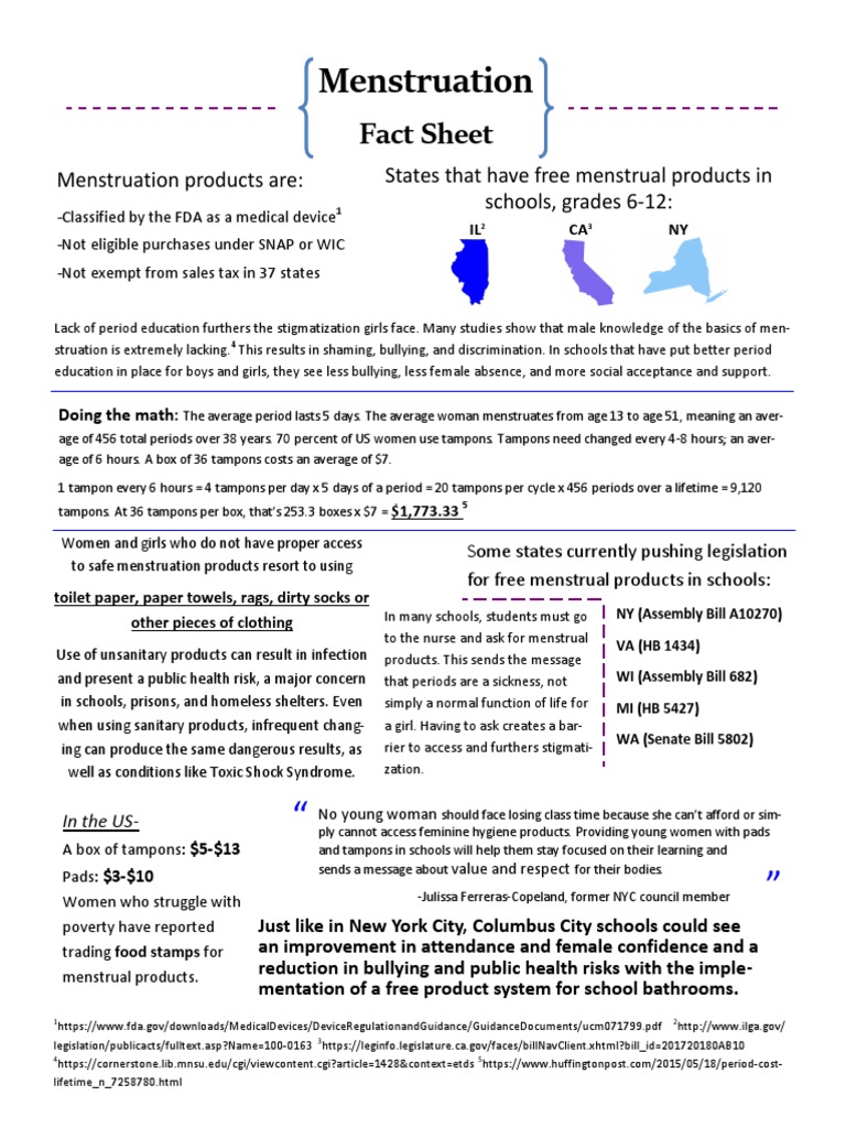 Menstruation: Fact Sheet | PDF | Menstrual Cycle | Menstruation