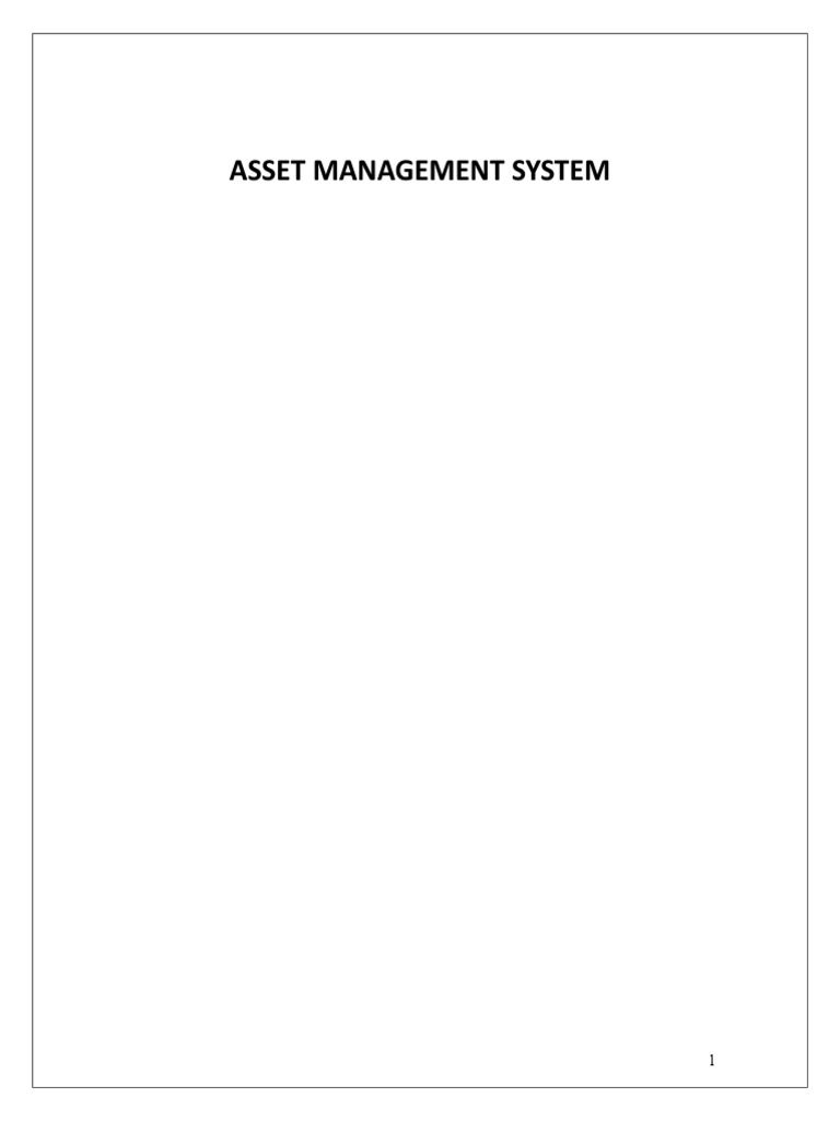 ASSET Management System Synopsis | PDF | Computer Network | Computer ...