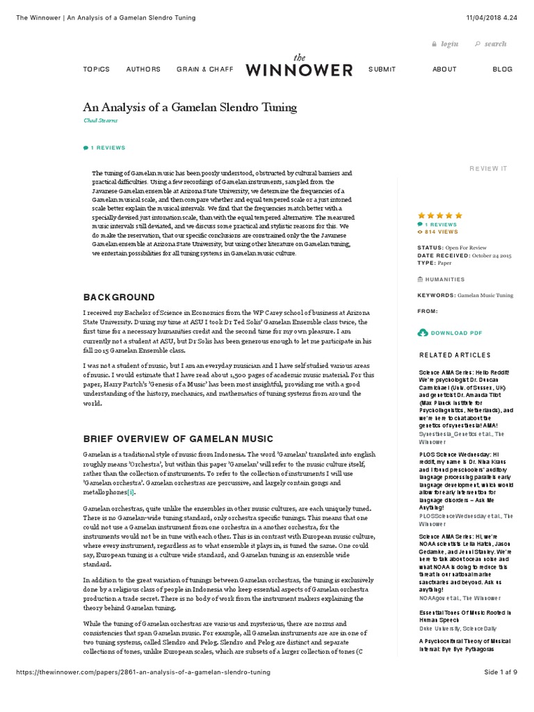 Gamelan Slendro Tuning | PDF | Interval (Music) | Scale (Music)