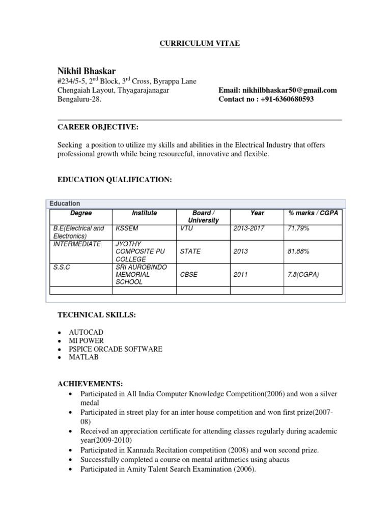 Nikhil Bhaskar: Curriculum Vitae | PDF | Greenhouse | Computing And Information Technology