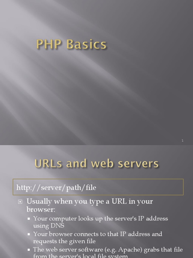 PHP Slides | PDF | Web Server | Internet & Web