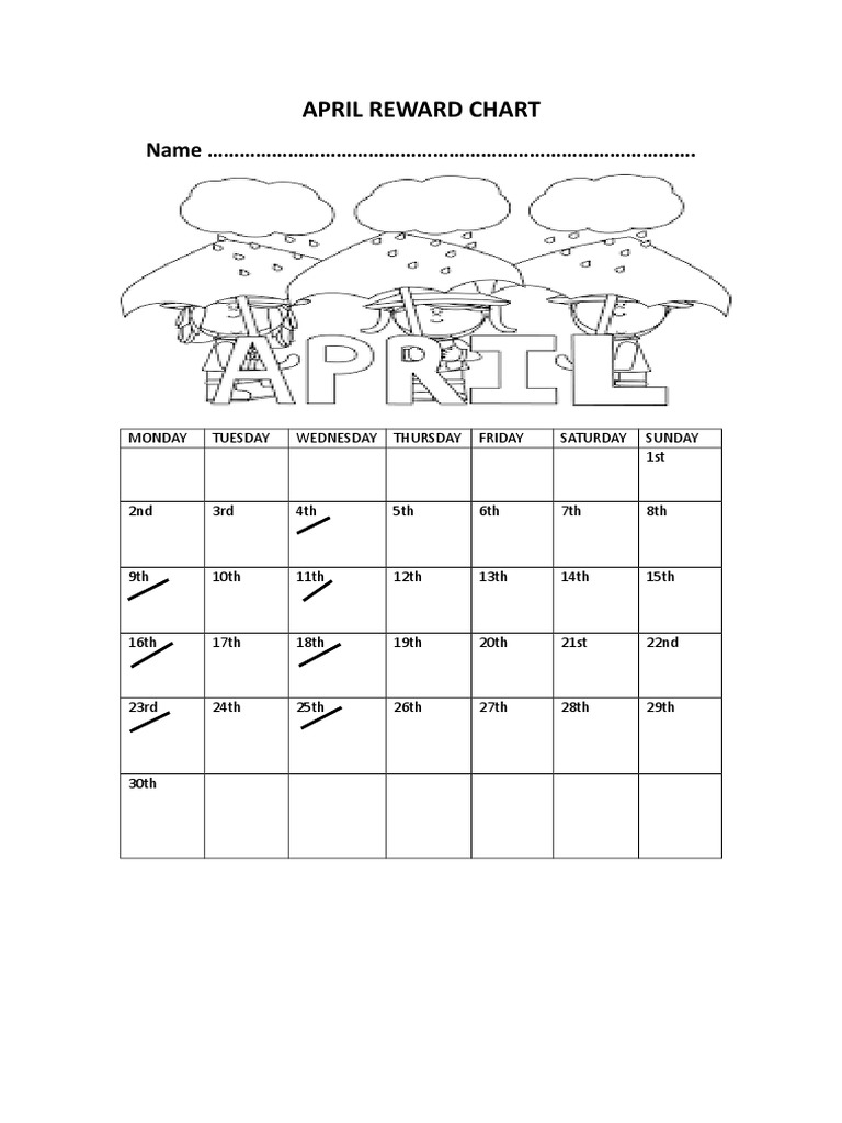 April Reward Chart | PDF
