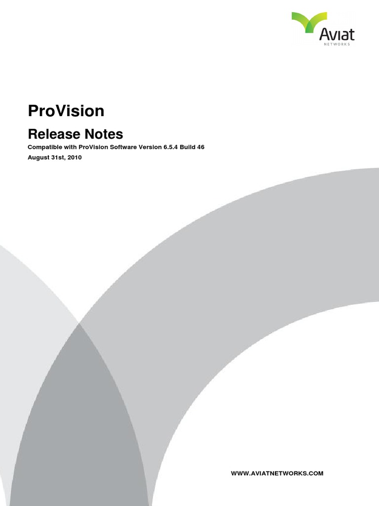 ProVision Software Release Notes 6.5.4 PDF | PDF | Provisioning | File ...