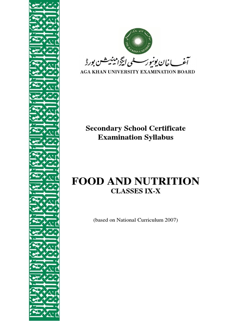 Food and Nutrition | PDF | Curriculum | Nutrition