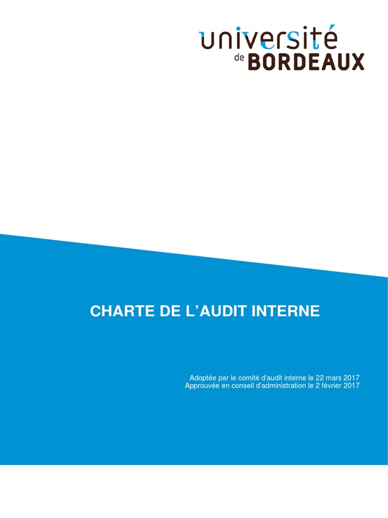 Charte UB AUDIT INTERNE - 22 03 2017 PDF | PDF | Contrôle interne ...