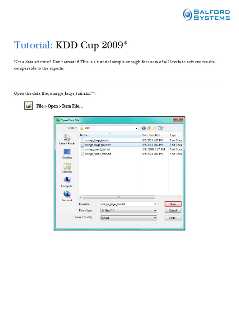 KDD Cup 2009 : Tutorial | PDF | Cross Validation (Statistics) | Areas Of Computer Science