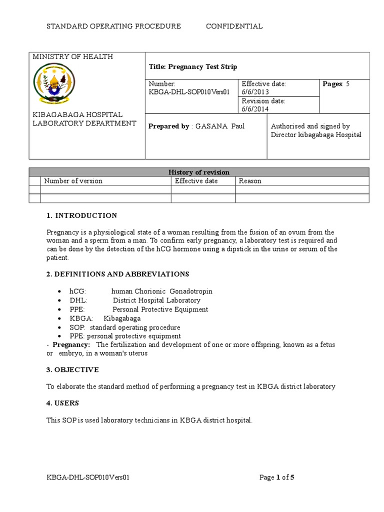Title: Pregnancy Test Strip Pages: 5 | PDF | Human Chorionic ...