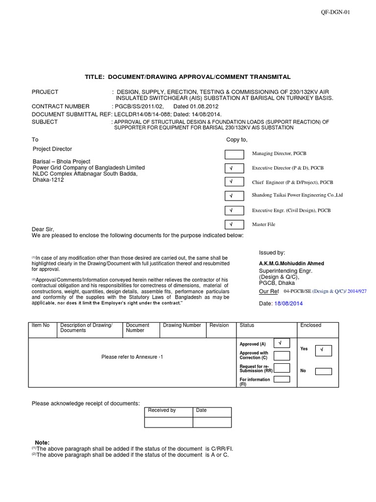 Approval of Equipment Supporter 2 | PDF | Electrical Substation ...