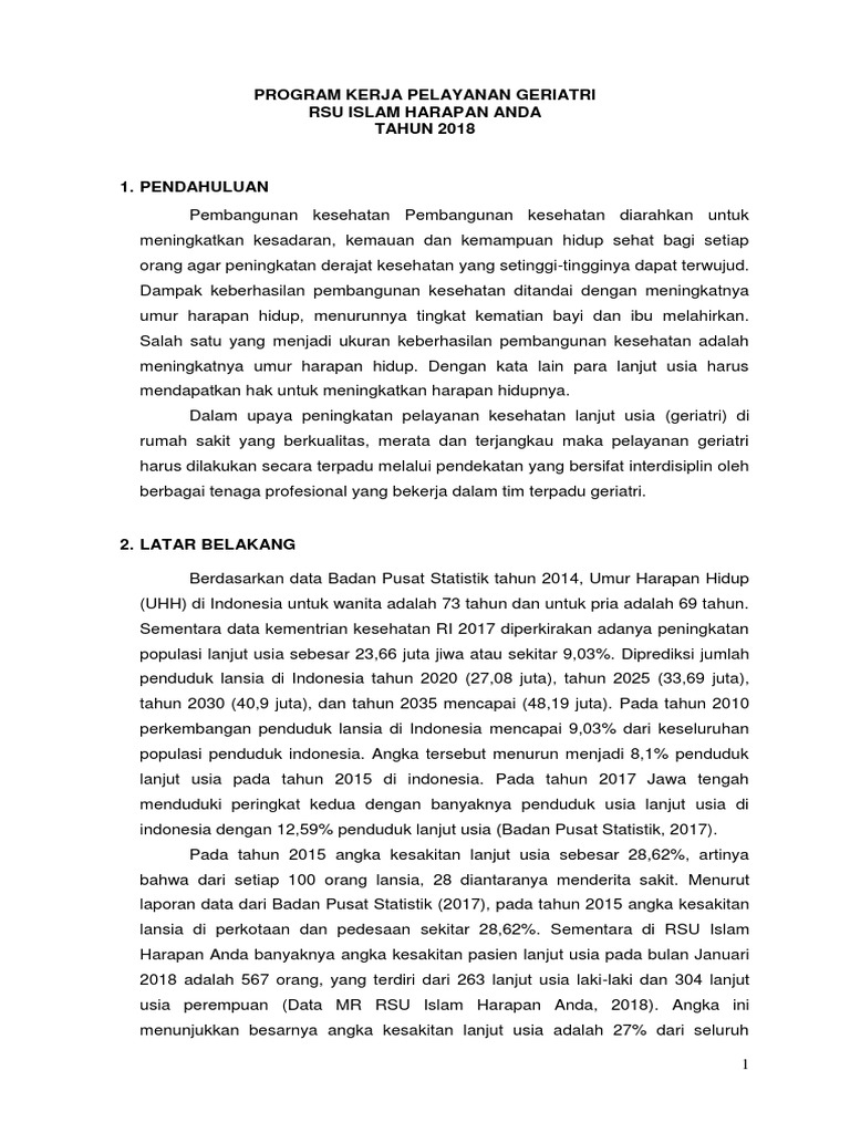 Program Kerja Geriatri | PDF