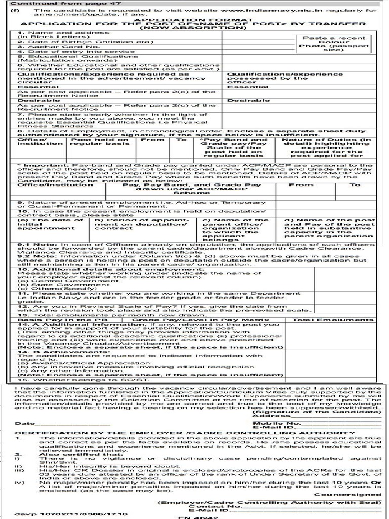 Navy recruitment application | PDF | Government