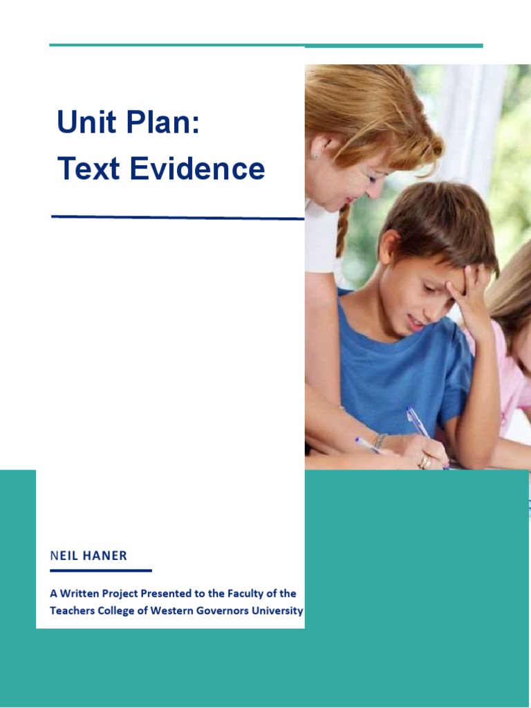 Unit Plan: Text Evidence: Neil Haner | PDF | Reading Comprehension ...