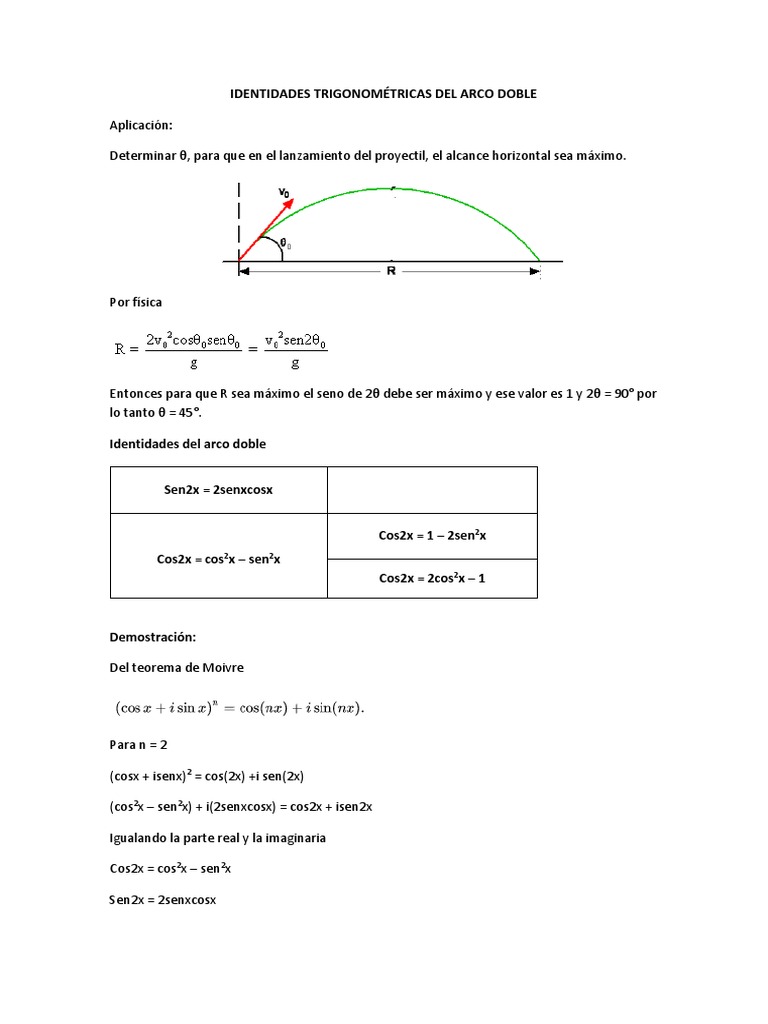 Identidades Trigonométricas de Arco Doble | PDF | Trigonometría | Geometría