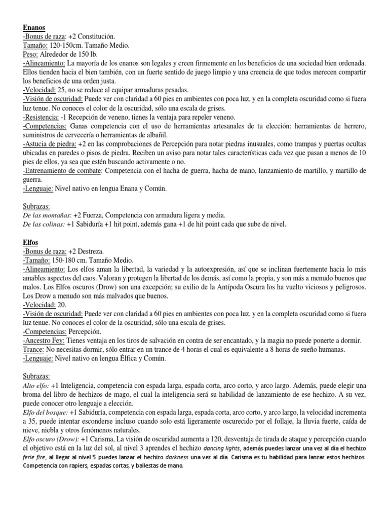 Razas DND | PDF | Duendes | Orco (Tierra Media)