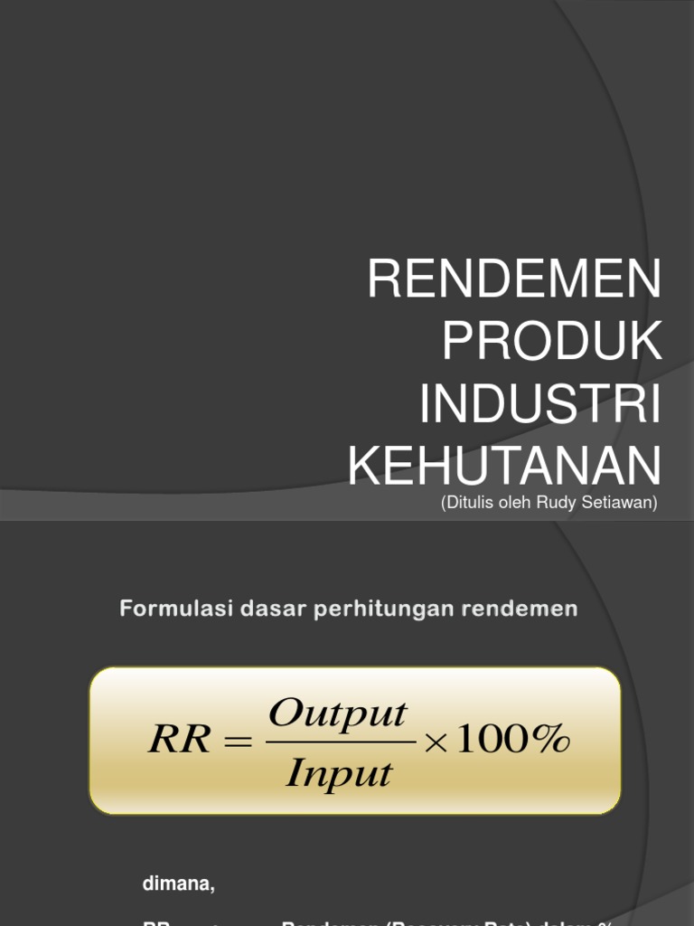 03 Teknik Perhitungan Rendemen | PDF