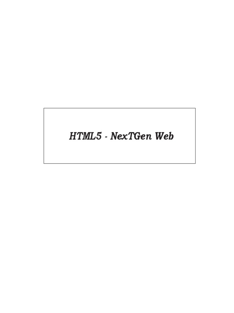 HTML5 - NexTGen Web - EInternational | PDF | Html | Cascading Style Sheets