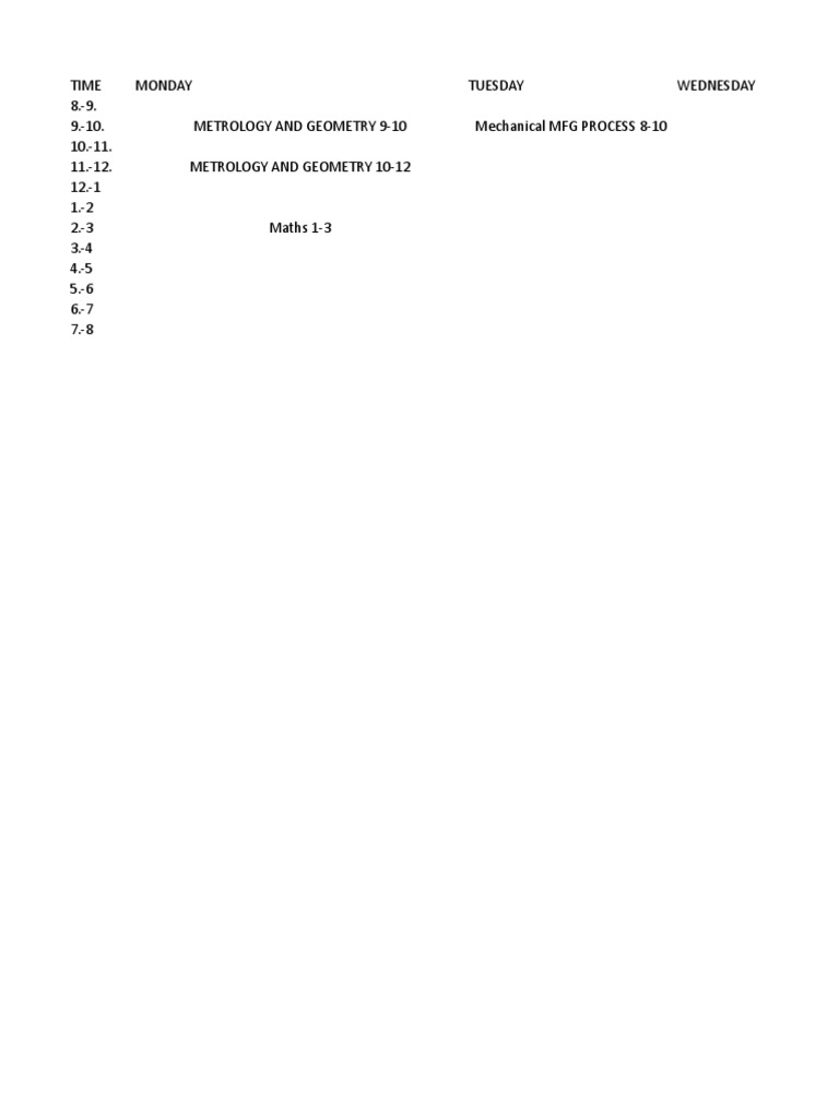 Timetable | PDF | Science & Mathematics