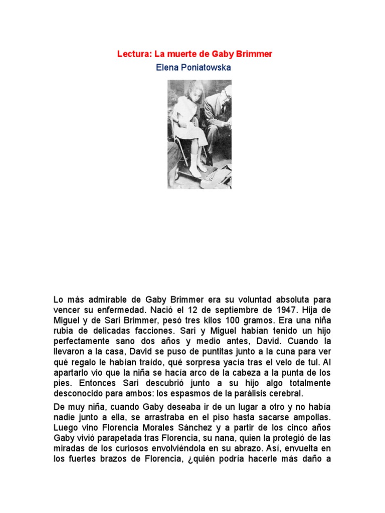 Historia de Vida de Gaby Brimmer | PDF | Cerebro