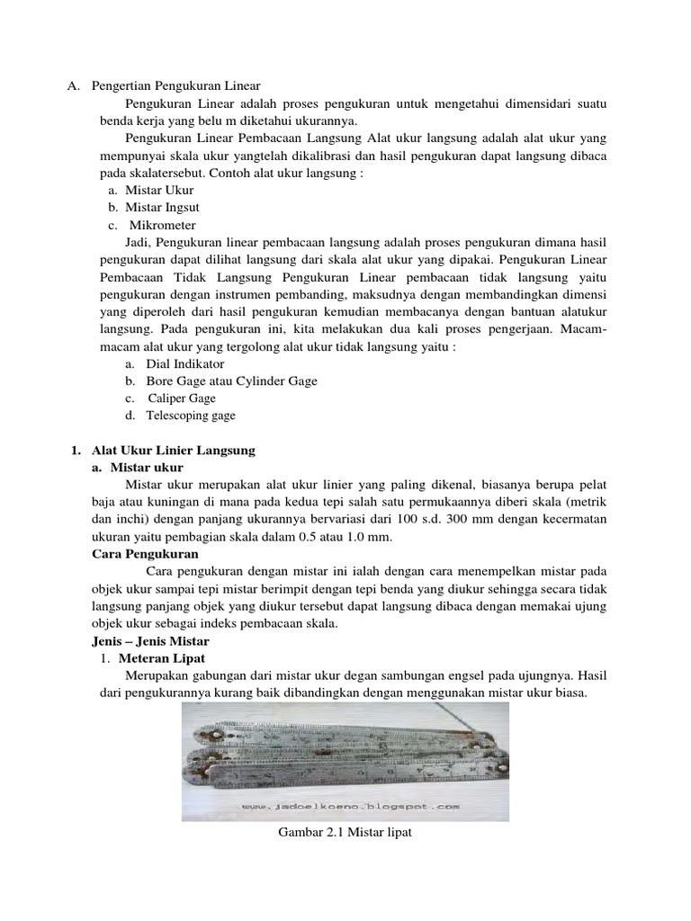 Pengukuran Linear dan Alat Ukurnya | PDF | Griya & Taman | Teknologi ...