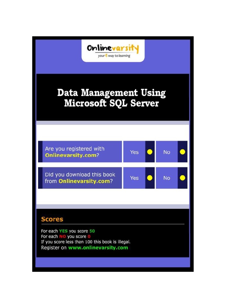 Data Management Using Microsoft SQL Server - CPINTL | PDF | Relational ...