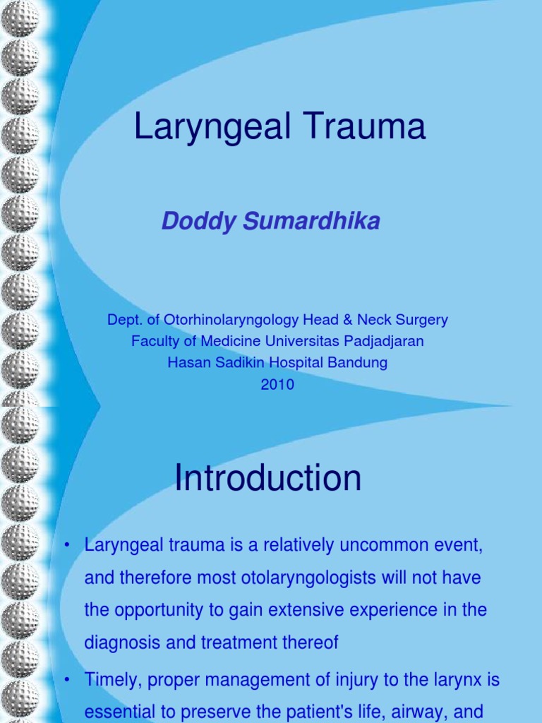 Laryngeal Trauma | PDF | Larynx | Major Trauma