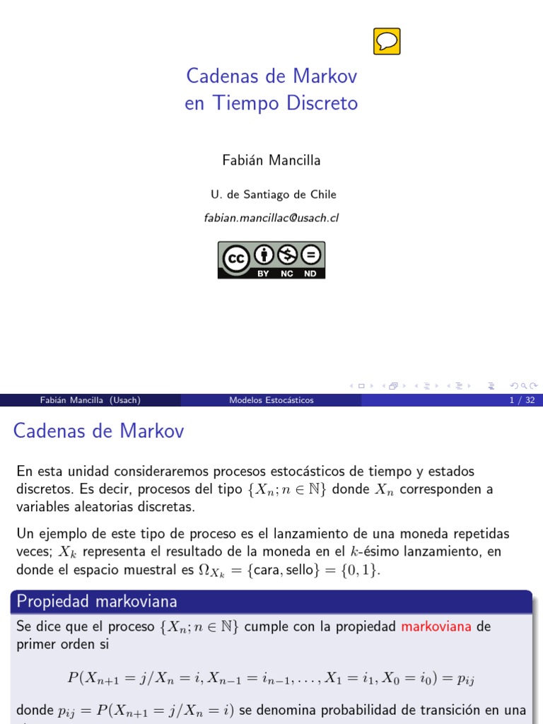 Cadenas de Markov: Conceptos Básicos | PDF | Cadena Markov | Matriz ...