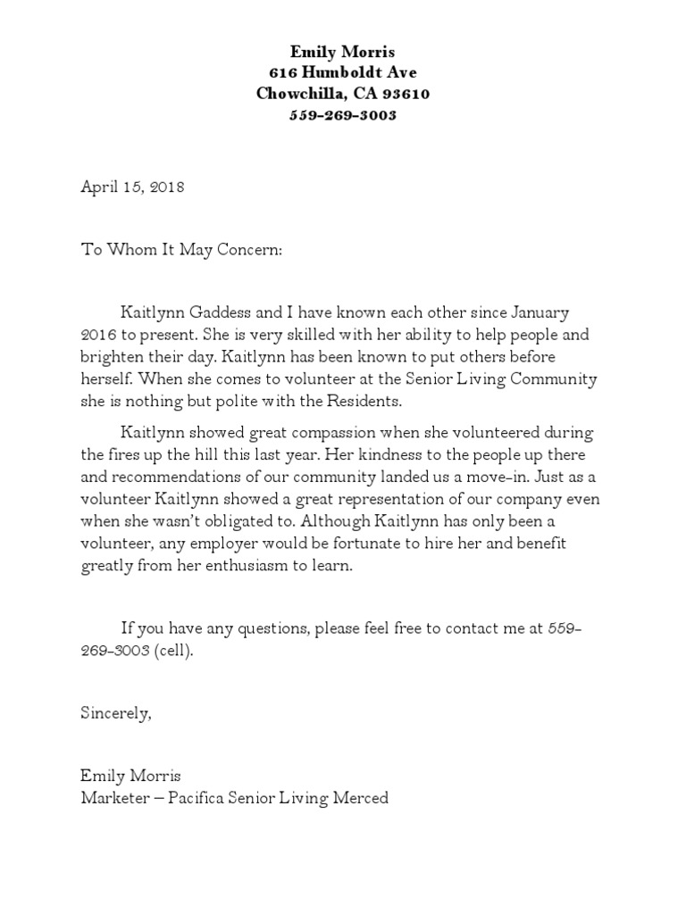 Letter of Rec | PDF