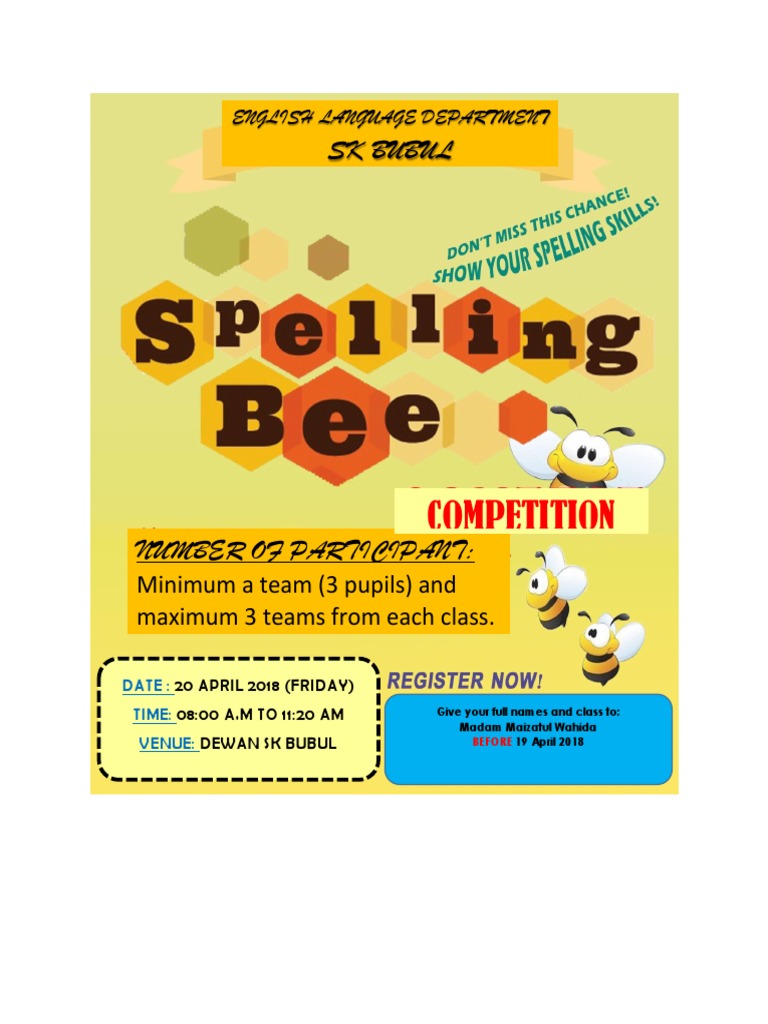 Poster Spelling Bee Competition | PDF