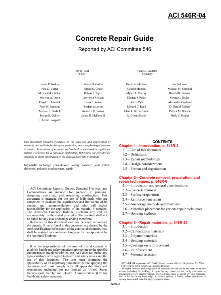 ACI 546R-04-Concrete-Repair-Guide PDF | PDF