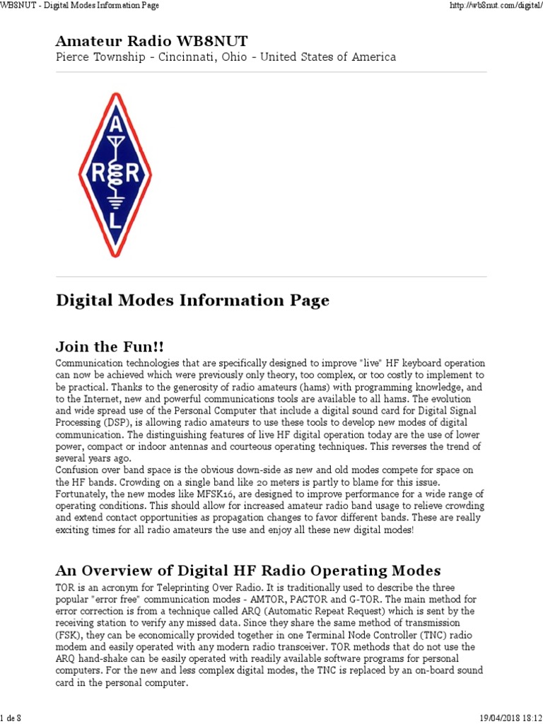 Digital Modes Information Page | PDF | Electrical Engineering ...