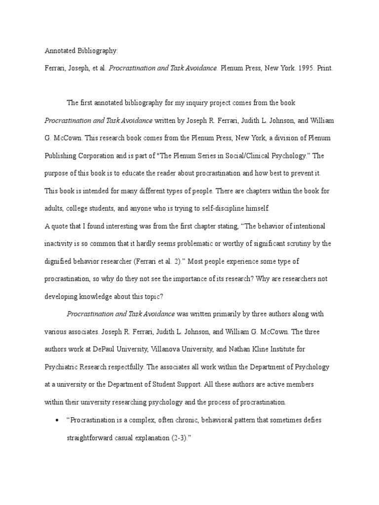 Procrastination and Task Avoidance Ferrari | PDF | Procrastination ...