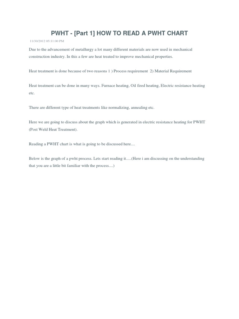 How To Read PWHT Chart | Download Free PDF | Heat Treating | Annealing ...