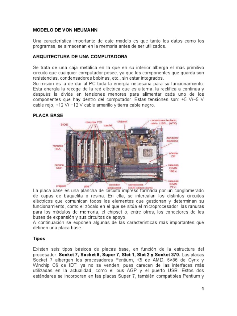 Modelo de Von Neumann | PDF | Memoria de sólo lectura | Unidad Central ...