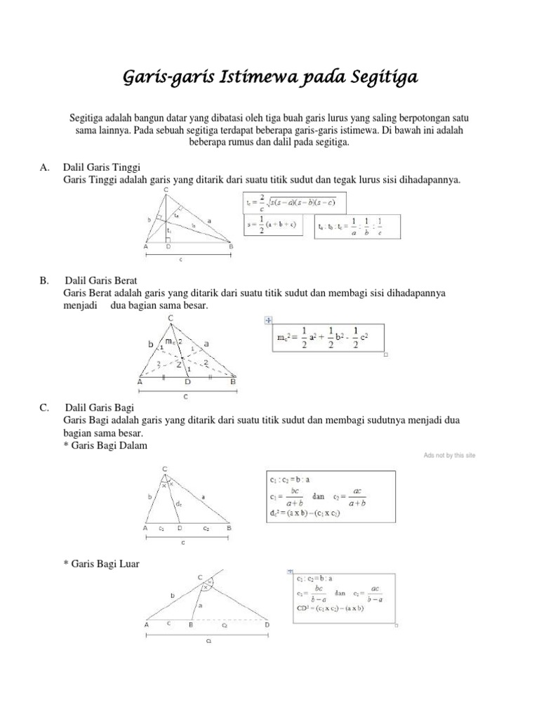 Dalil Segitiga dan Garis Istimewa | PDF