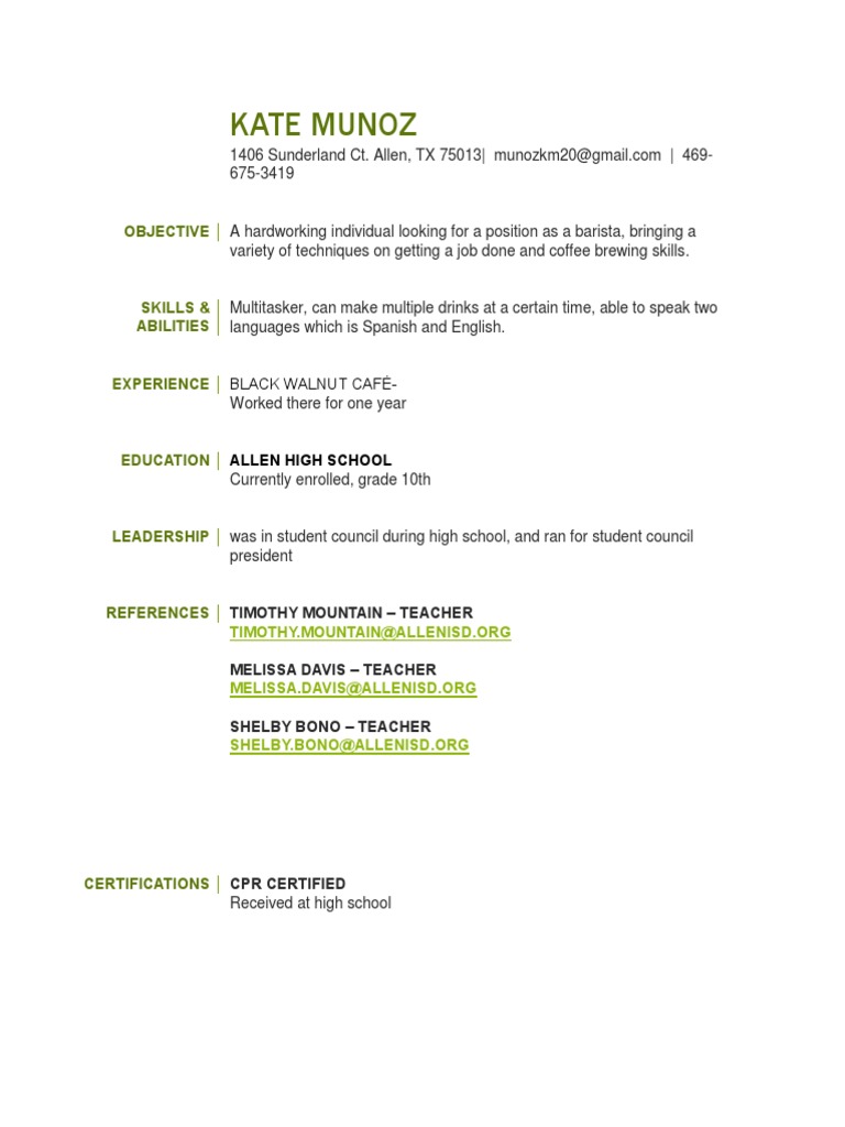 Kate Munoz Resume | PDF
