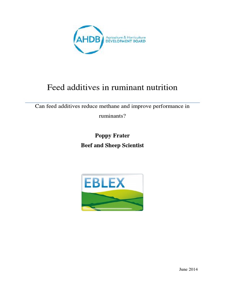 Feed Additives in Ruminant Nutrition FINAL | PDF | Ruminant | Saturated Fat