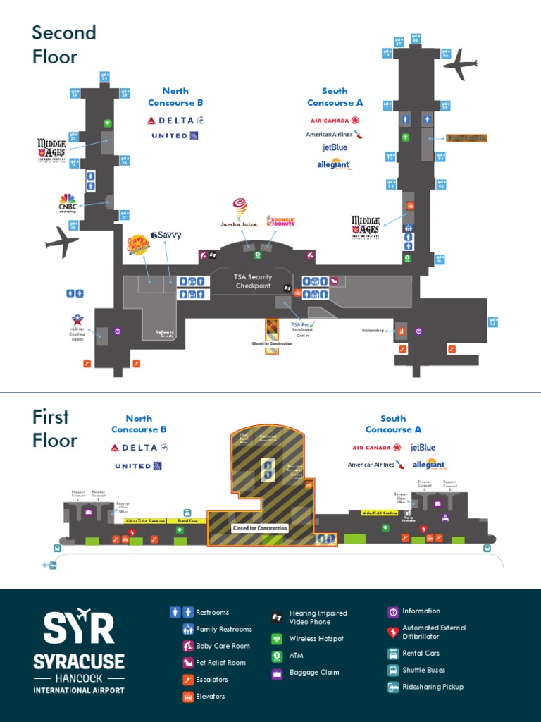SYR Airport Map-Construction-Both Floors FINAL | PDF | Aviation | Transport