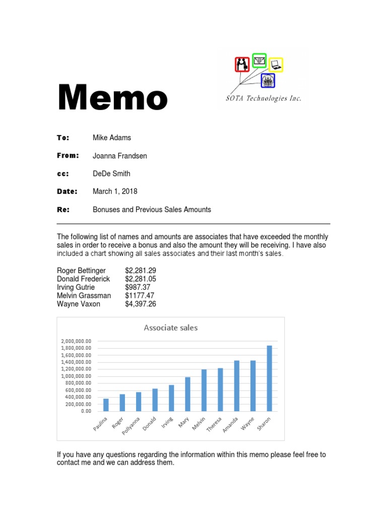 March 2018 Sales Bonuses Memo | PDF | Finance & Money Management