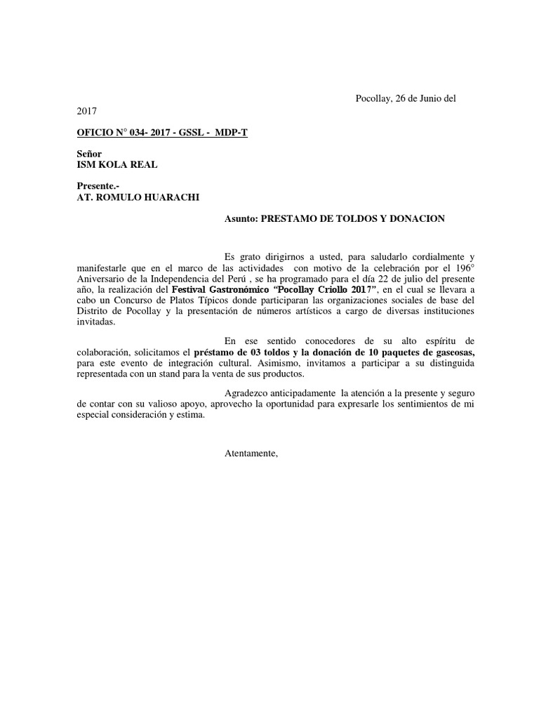 Oficio 034-2017 | PDF | Cocina, comidas y vino